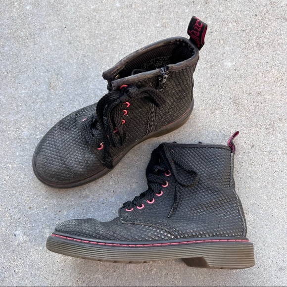 Dr. Martens | Shoes | Rare Doc Marten Black Dragon Kids Lace Up Pink ...